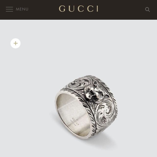 GUCCI Wide silver Ring with feline Tiger head, Men's Fashion, Watches ...