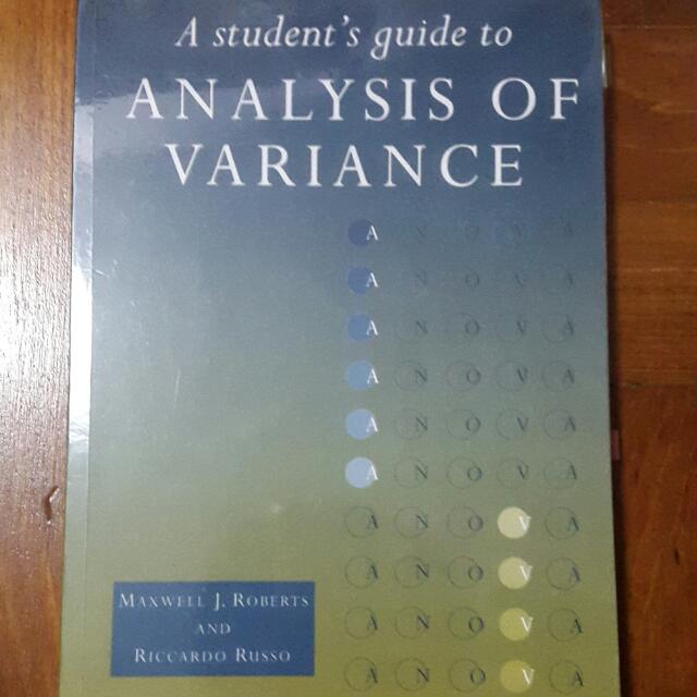 PL2132 A Student's guide To Analysis of Variance, Hobbies & Toys, Books ...