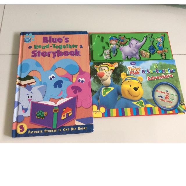 Blues Clues Read-Together Story book and Winnie the Pooh magnetic board ...