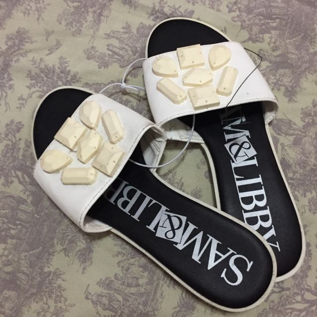 White Sam & Libby Slip Ons, Women's Fashion, Footwear, Slippers and ...