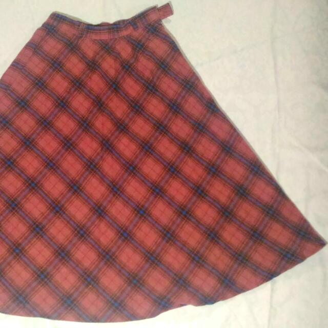 Red Checkerds Long Palda, Women's Fashion, Dresses & Sets, Traditional ...