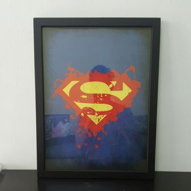 Superman Poster In Thick Frame, Babies & Kids, Baby Nursery & Kids ...