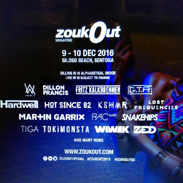Zouk Out 2 Day Tickets , Tickets & Vouchers, Event Tickets on Carousell