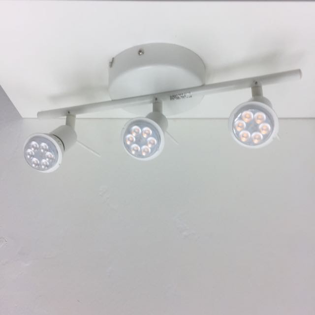 IKEA Tross Ceiling Track, 3 Spotlights White, Furniture & Home Living ...