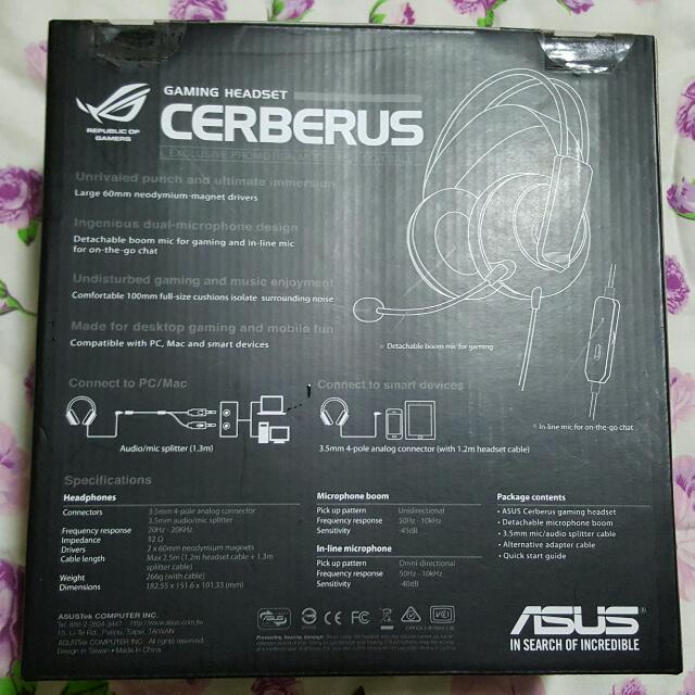 ASUS Republic of Gamers BUNDLE - Cerberus Headset + SICA mouse + ASUS ...