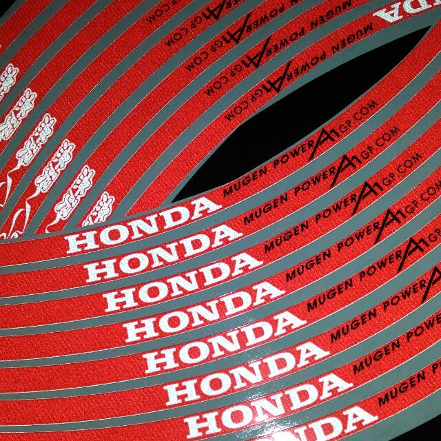 Honda Rim Decal Reflective, Motorcycles, Motorcycle Accessories on ...
