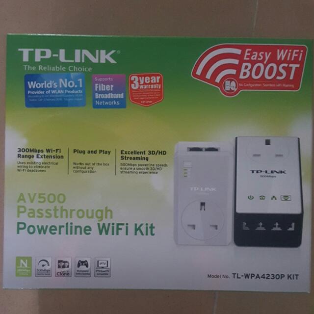 TP-link AV500 Passthrough Powerline Wi-Fi Kit 500MBPS, Computers & Tech ...