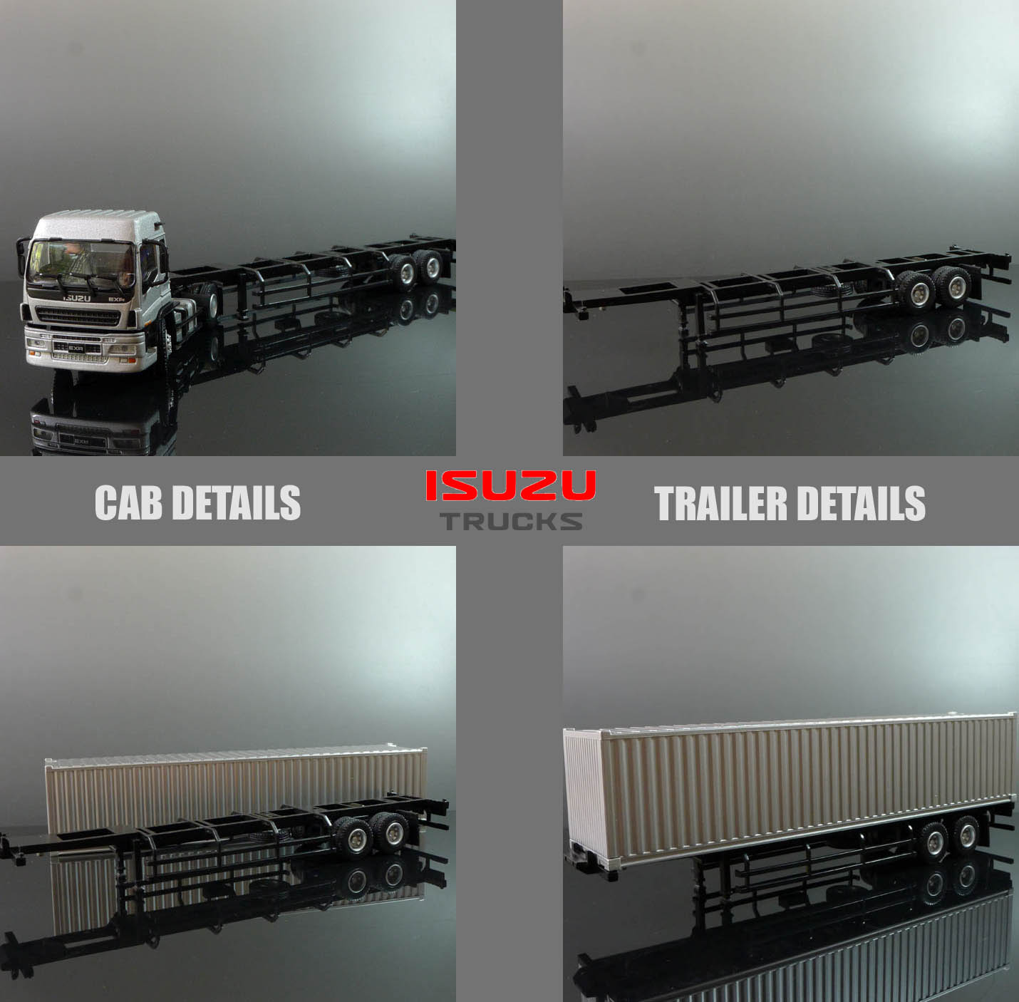 Brand new Isuzu 1:50 scale EXR 40ft Trailer Truck Diecast construction ...