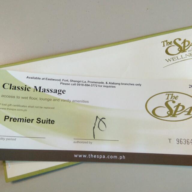THE SPA WELLNESS Gift Certificate, Tickets & Vouchers, Store Credits on ...