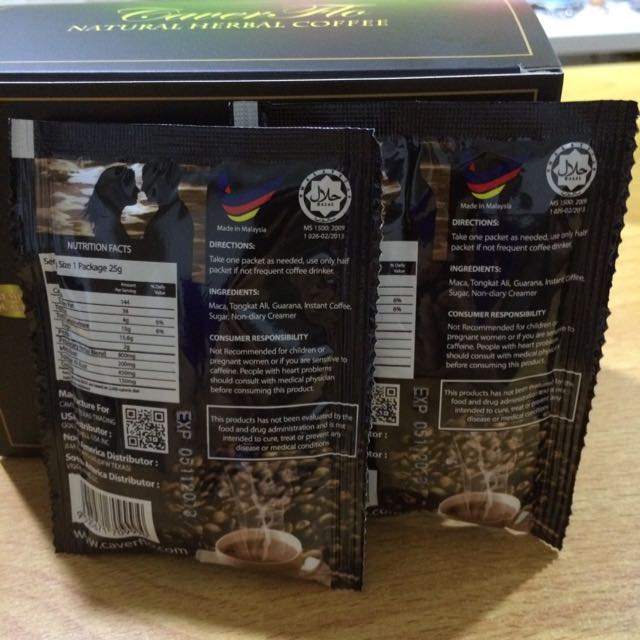 CAVERFLO Natural Herbal Coffee, Health & Nutrition, Health Supplements ...