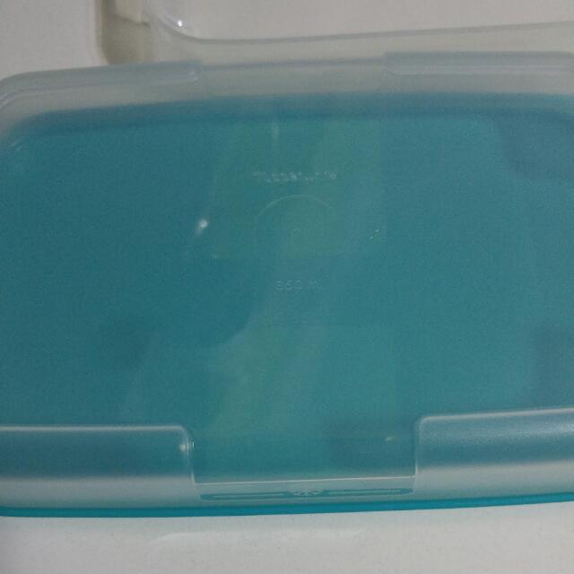 TUPPERWARE Large Transparent Rectangular Container with Green Cap Set ...