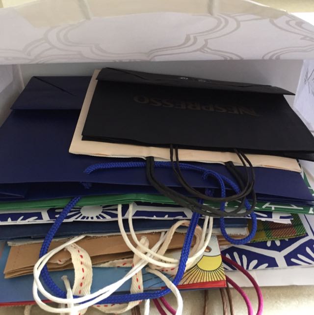 Bundle Of Paper bags Of Various Shapes, Sizes And Patterns, Hobbies ...