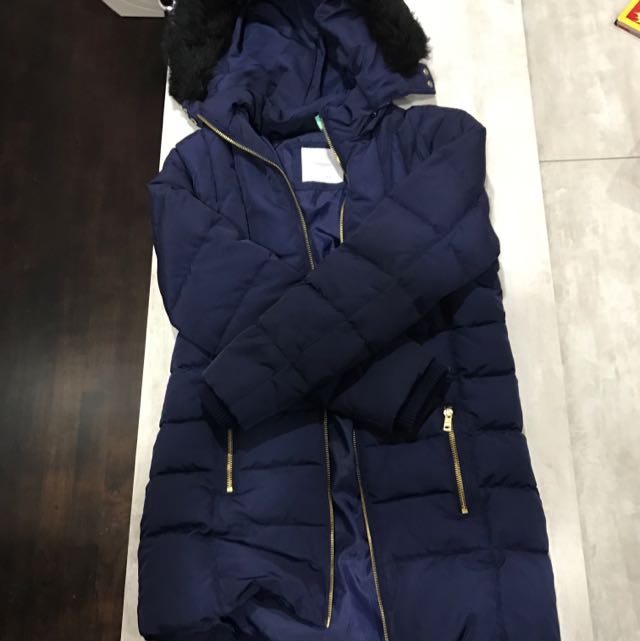 Mango Down Jacket(dark Blue), Babies & Kids, Babies & Kids Fashion on ...