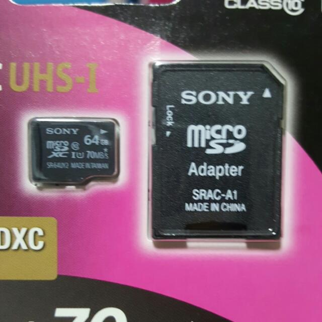 Sony MicroSD Card 64GB class10, Mobile Phones & Gadgets, Mobile ...