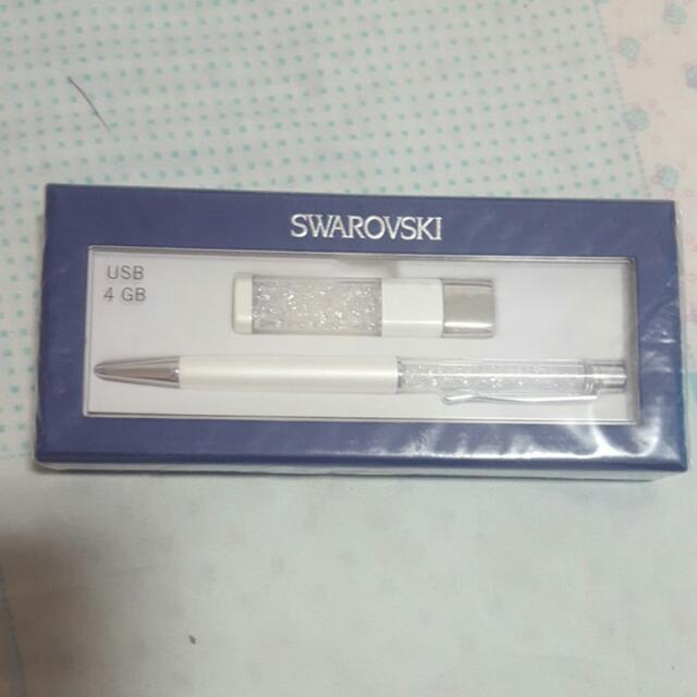 Swarovski Crystalline Pen & USB Set, Luxury, Accessories on Carousell