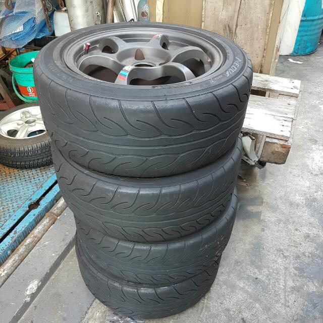 2nd Hand SSR Type C With Yokohama AD08 Tyres, Car Accessories on Carousell
