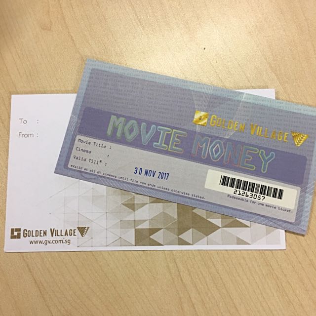 Golden Village Movie Tickets, Tickets & Vouchers, Vouchers on Carousell