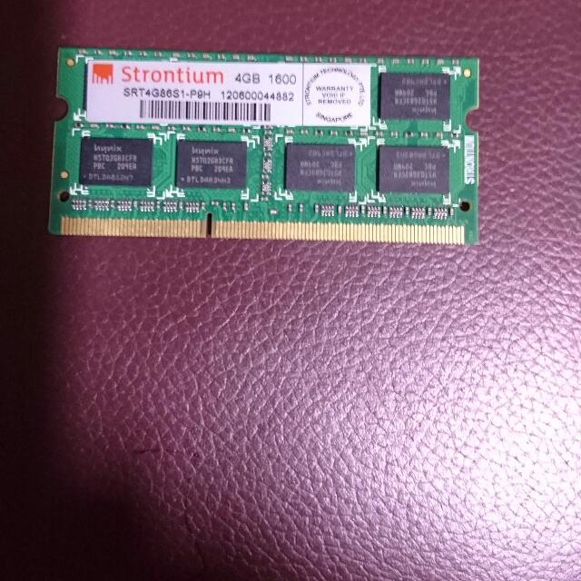 4GB Hynix Strontium DDR3-1600 SODIMM RAM (SRT4G86S1-P9H), Computers ...