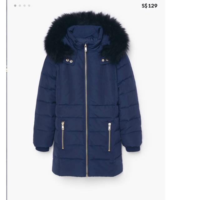 Mango Down Jacket(dark Blue), Babies & Kids, Babies & Kids Fashion on ...