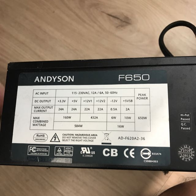Andyson F650 PC Power Supply, Computers & Tech, Parts & Accessories ...