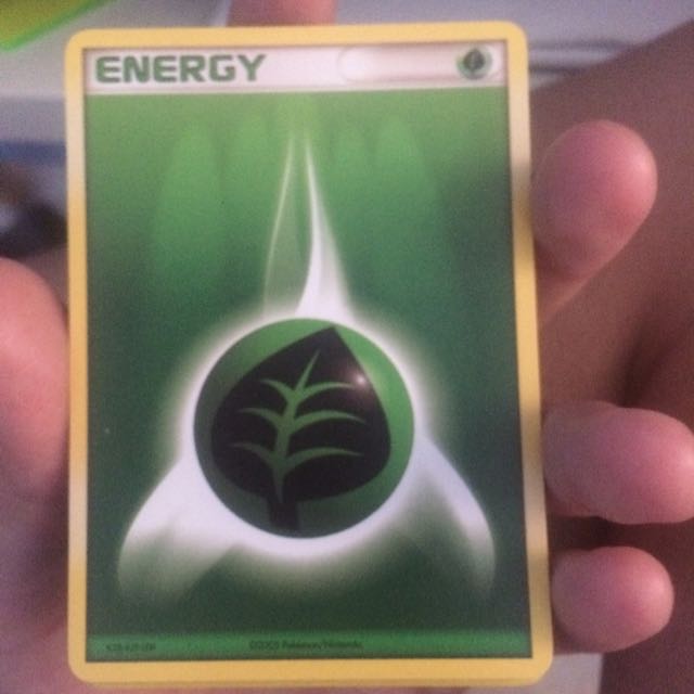 Pokemon Cards: Grass Energy, Toys & Games, Board Games & Cards on Carousell