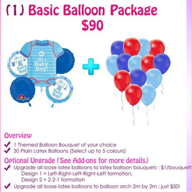 Basic Helium Balloon Package- Free Delivery, Babies & Kids, Going Out ...