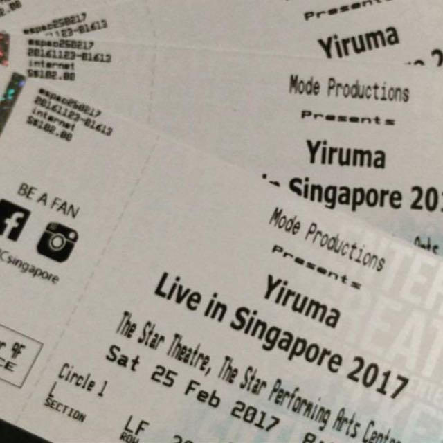 Fantastic Yiruma Ticket 2017 Feb 25, Tickets & Vouchers, Local Attractions & Transport on Carousell