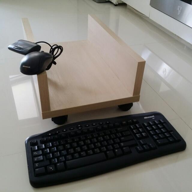 Microsoft Wireless Keyboard+Mouse and Mobile CPU holder with wheels ...