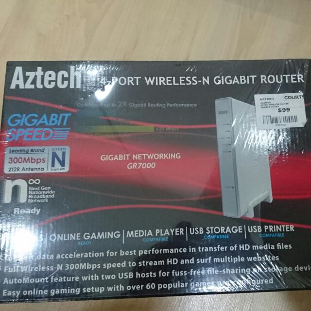 Aztech 4 Port Wireless N Gigabit Router, Computers & Tech, Parts ...