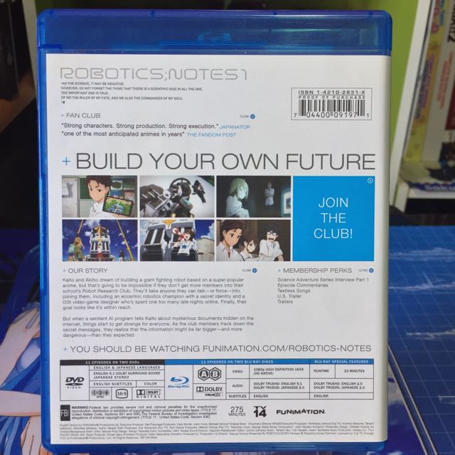 Robotics Note Part 1 Anime DVD + Blu Ray R1 Funimation, Hobbies & Toys ...