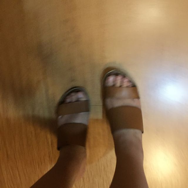 SM Department Store Slides With Block Heel, Women's Fashion, Footwear ...