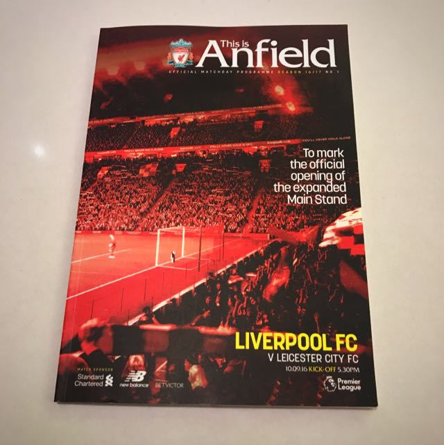 Official Liverpool FC Matchday Programme - Leicester (10 Sep 2016 ...