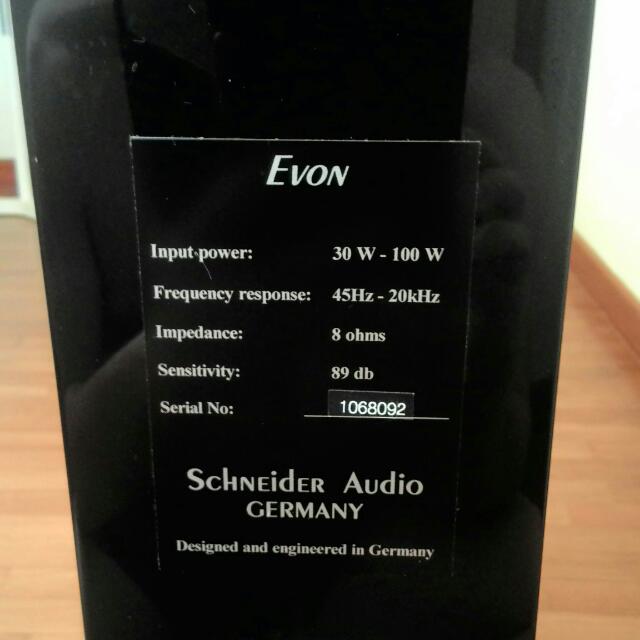 Schneider Audio Evon floor standing speakers, Audio, Soundbars ...