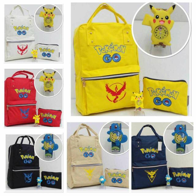 Pokemon Backpack Set 3 In 1, Babies & Kids, Going Out, Carriers ...