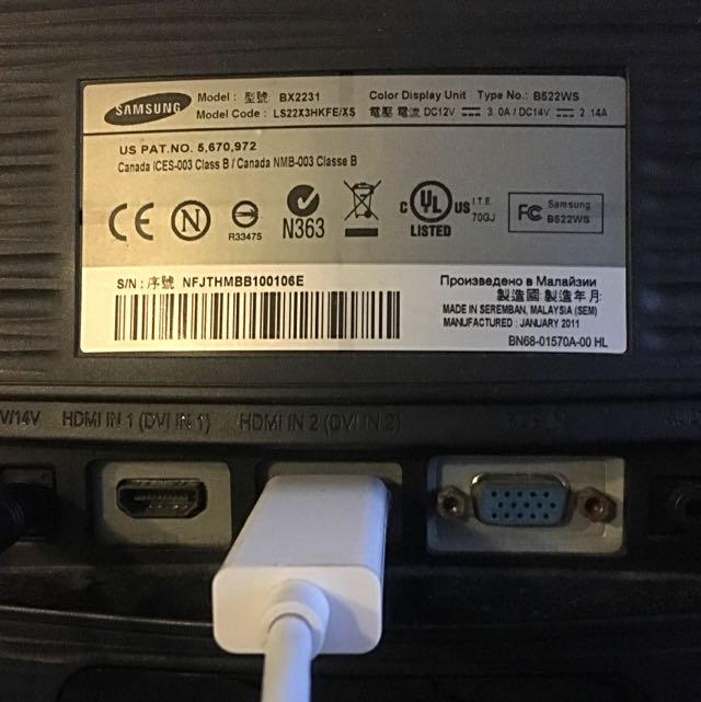 SAMSUNG 21.5" HD monitor BX2231, Computers & Tech, Parts & Accessories ...