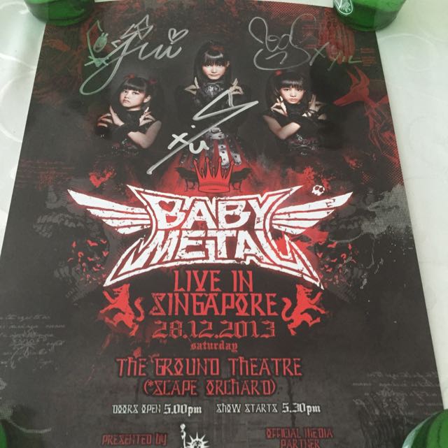Babymetal Poster Autographed, Hobbies & Toys, Memorabilia ...