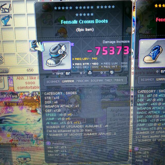 Maplestory SEA 12%Hp fensilar warrior shoe, Hobbies & Toys, Toys ...