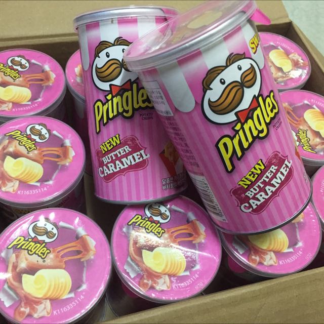 Pringles Butter Caramel Flavour Potato Chips, Food & Drinks, Packaged ...