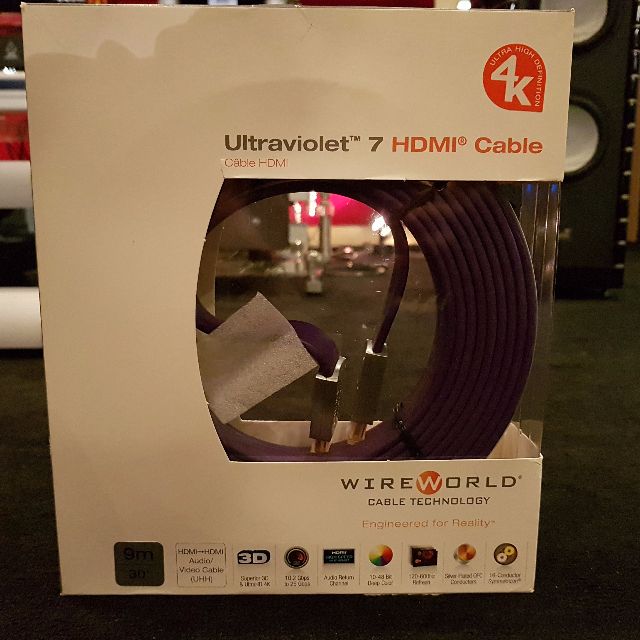 Wireworld Ultraviolet 7 4K Ultra HD 2.0 HDMI Cable (9 Meter), TV & Home ...
