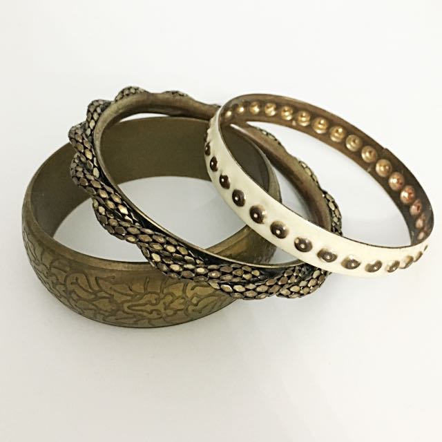 Chunky Bangles Set 1, Women's Fashion, Jewelry & Organisers, Anklets on ...