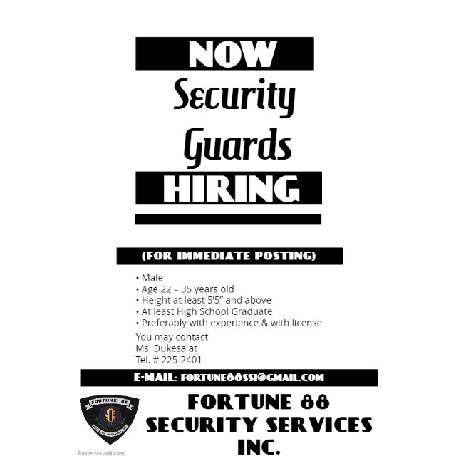NOW HIRING SECURITY GUARDS, Everything Else, Others on Carousell