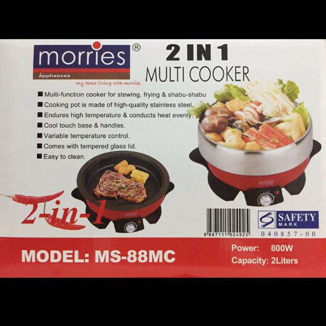 Brand New! Morries 2-in-1 Multi Cooker (Model:MS-88MC), TV & Home ...