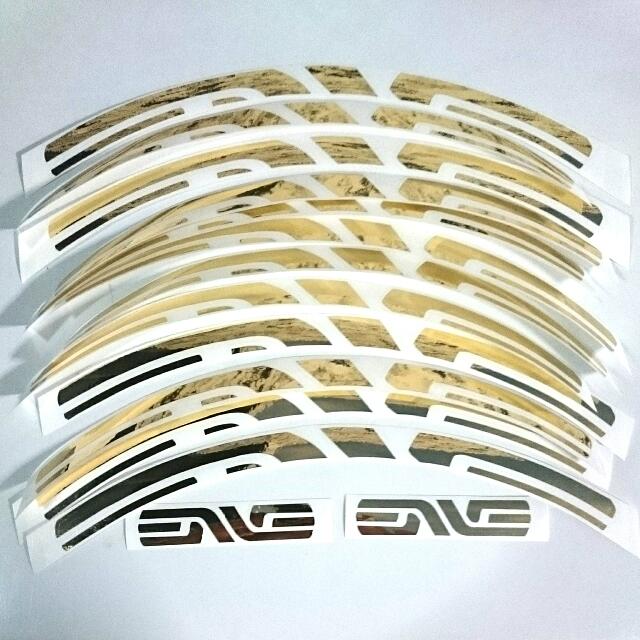 26", 27.5" Diecut Enve Gold Chrome Mtb Rim Decal, Sports Equipment ...