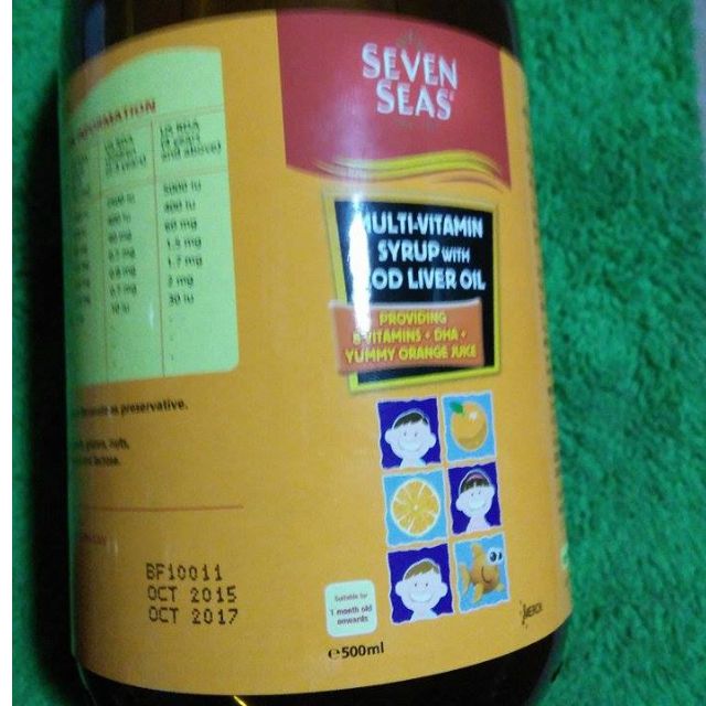 Seven Seas Multivitamin Syrup with Cod Liver Oil 500ml, Babies & Kids ...