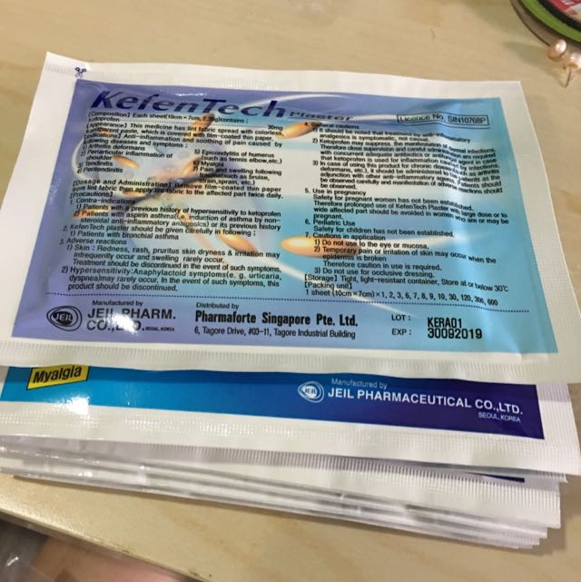 Kefentech Plaster 30mg Ketoprofen, Health & Nutrition, Health ...