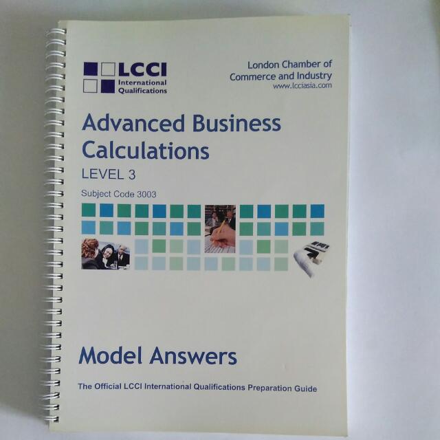 LCCI Advance Business Calculation Level 3 Model Answers, Hobbies & Toys ...
