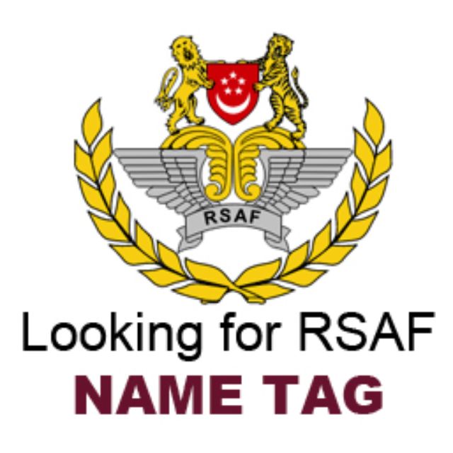 RSAF No. 3 Uniform Name Tag, Bulletin Board, Looking For on Carousell