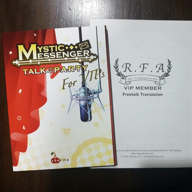Mystic Messenger VIP Talk Party CD/DVD, Video Gaming, Video Game ...