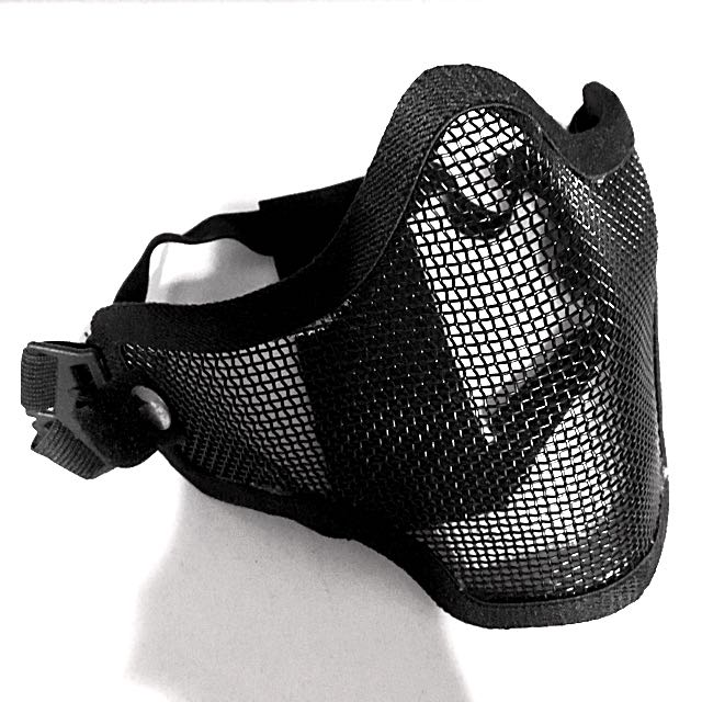 Tactical Half Face Metal Mesh Mask, Sports Equipment, Sports & Games ...