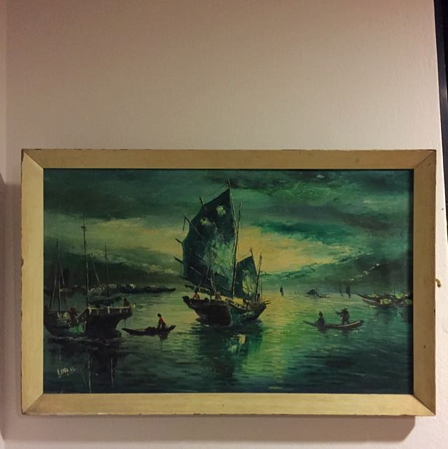 Vintage Chinese Junk Painting, Furniture & Home Living, Home Decor ...